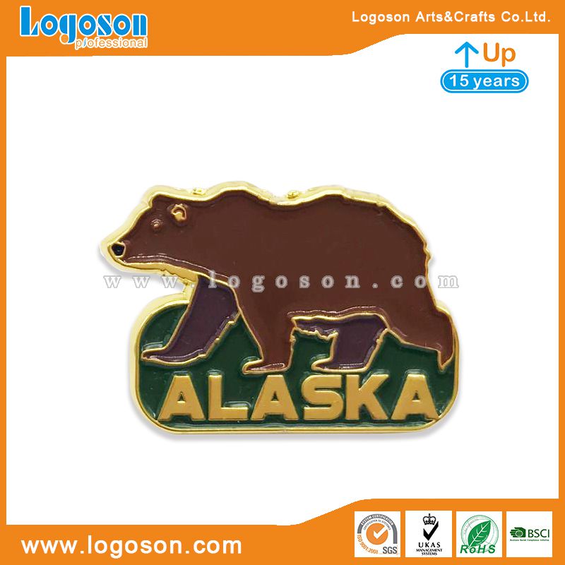 Alaska Bear Style Badge Pin Custom Wholesaler