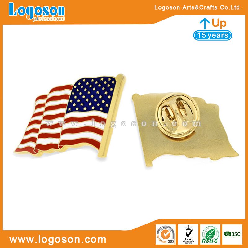 High Quality American Flag Metal Custom Pin Badge