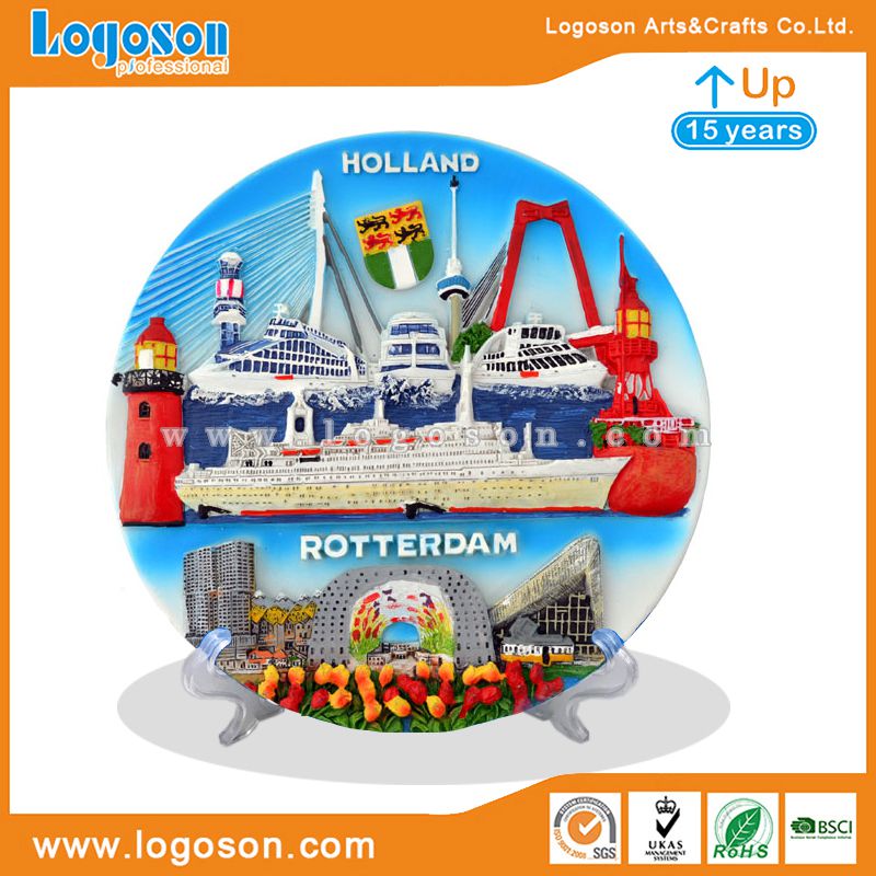 Custom Plate Decorating With Stand Holland Rotterdam Souvenirs