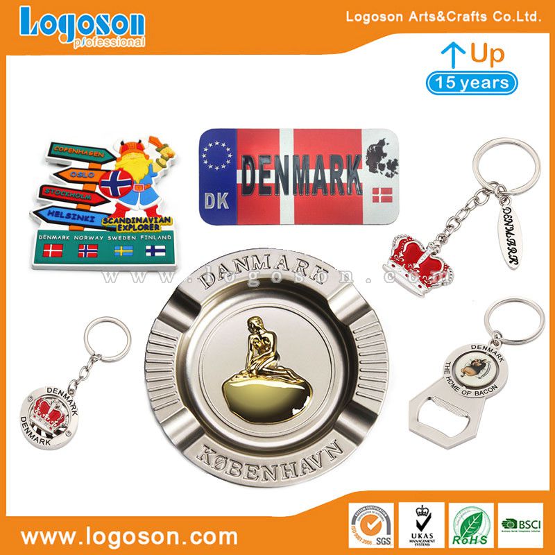 Wholesale Denmark Souvenirs Ashtray, Magnet, Keychain OEM/ODM
