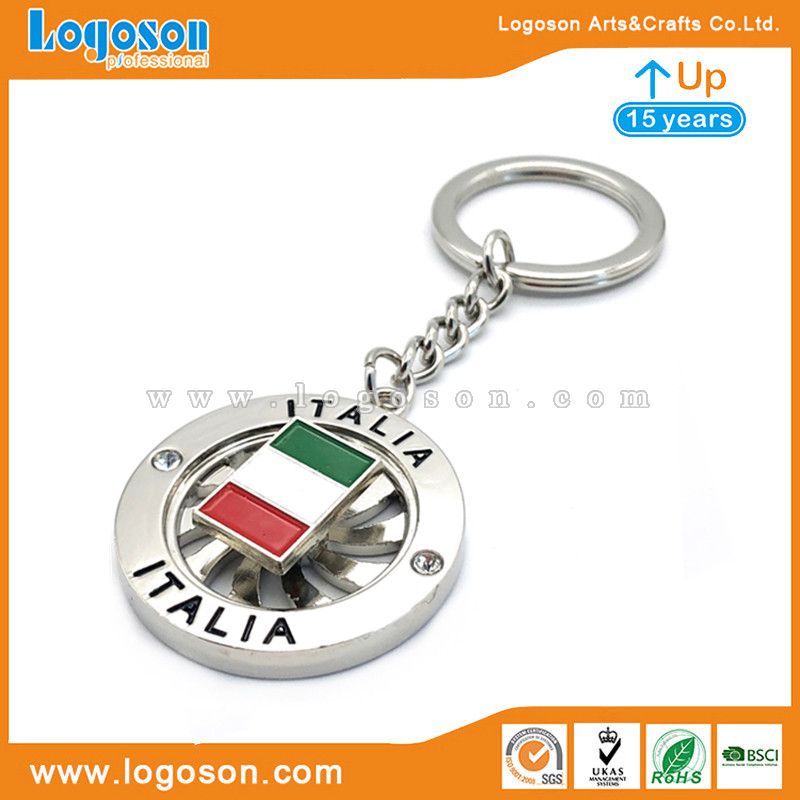 Newest Rotatable Key Chain Ring Customized Italy Souvenirs Style