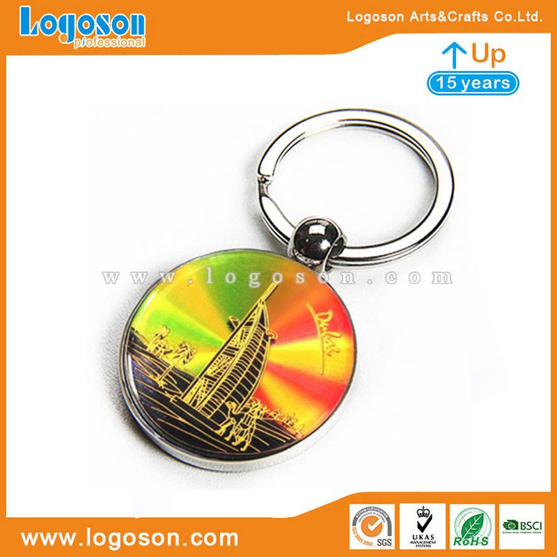 Wholesale Burj Al Arab Dubai Logo Souvenir Epoxy Dome Keychain
