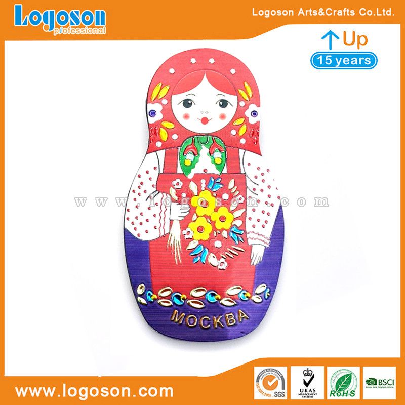 Beautiful Foil Fridge Magnet Wholesale Moscow Dolls Souvenirs