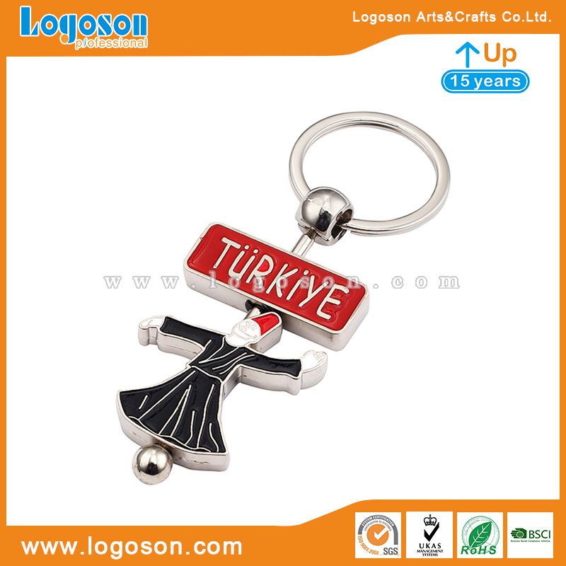 Thick Turkish Whirling Dervish Keychain Turkey Souvenir Keyring