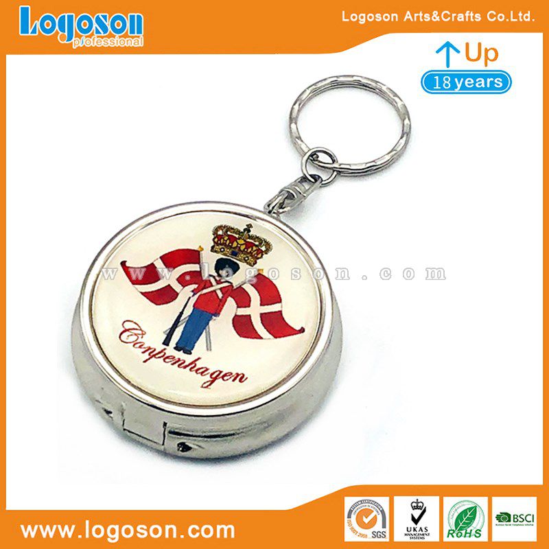 Portable Mini Metal Pocket Cigarette Ashtray Keychain/Keyring