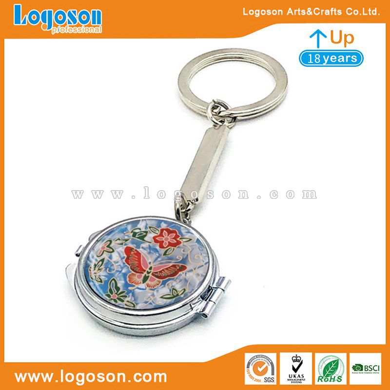 Personalized Keychain Round Mirror Keychains Badge Wholesale