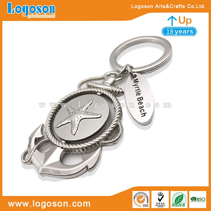 Nautical Double Side Anchor Keychain Bulk OEM Marine Souvenir
