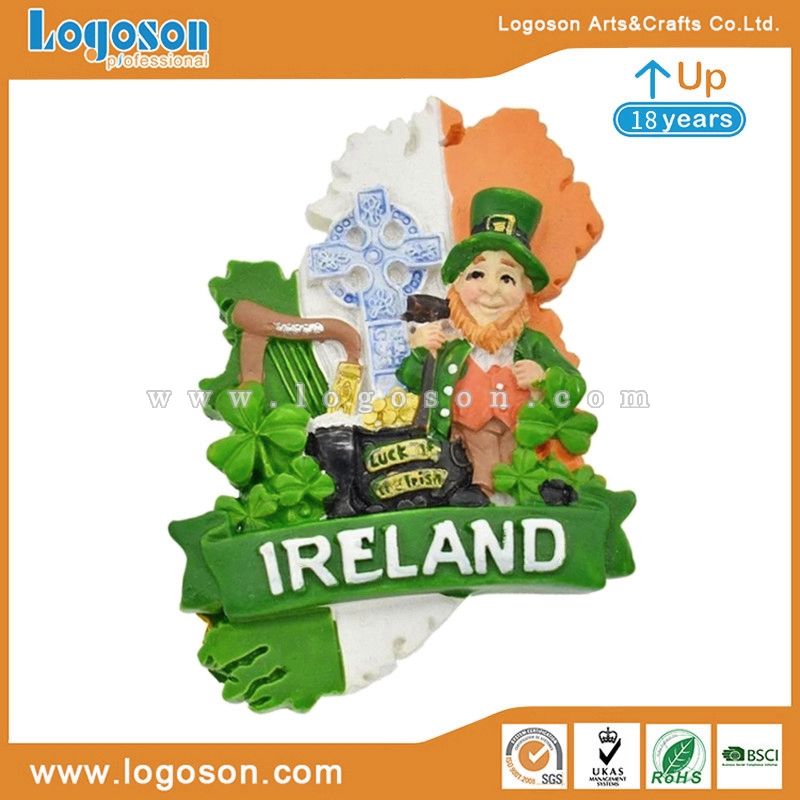 3D Ireland Irish Fridge Magnet Souvenir Leprechaun Cross Clover