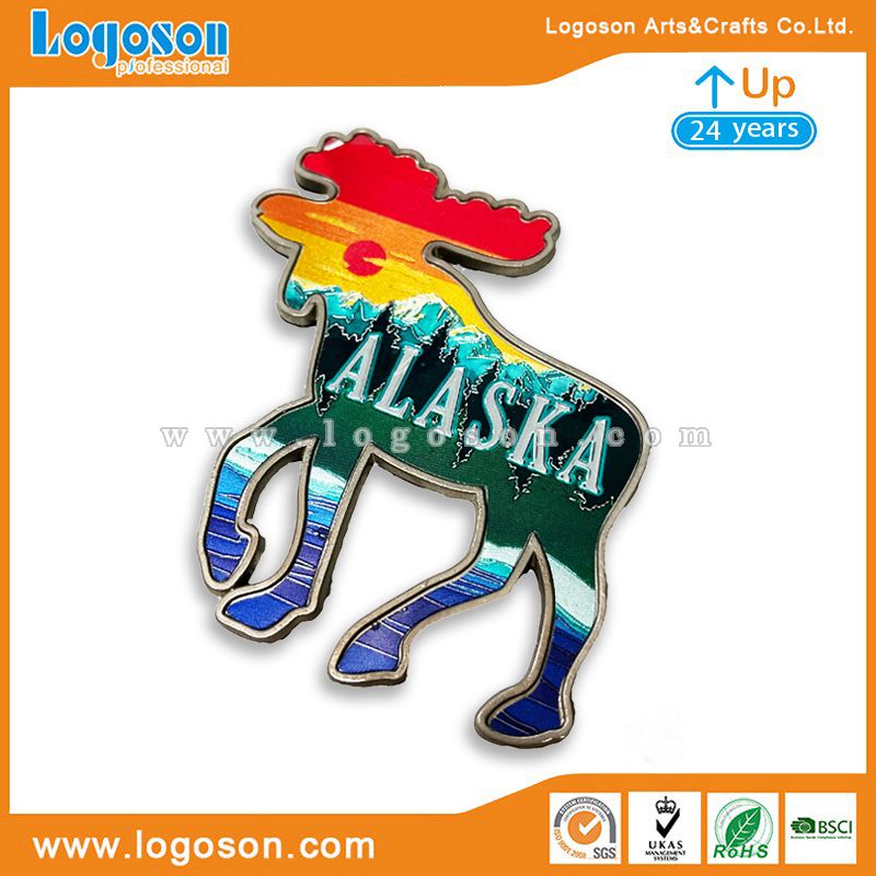Unique Elk Moose Shape Alaskan Charm Alaska Fridge Magnet Touirst Gift