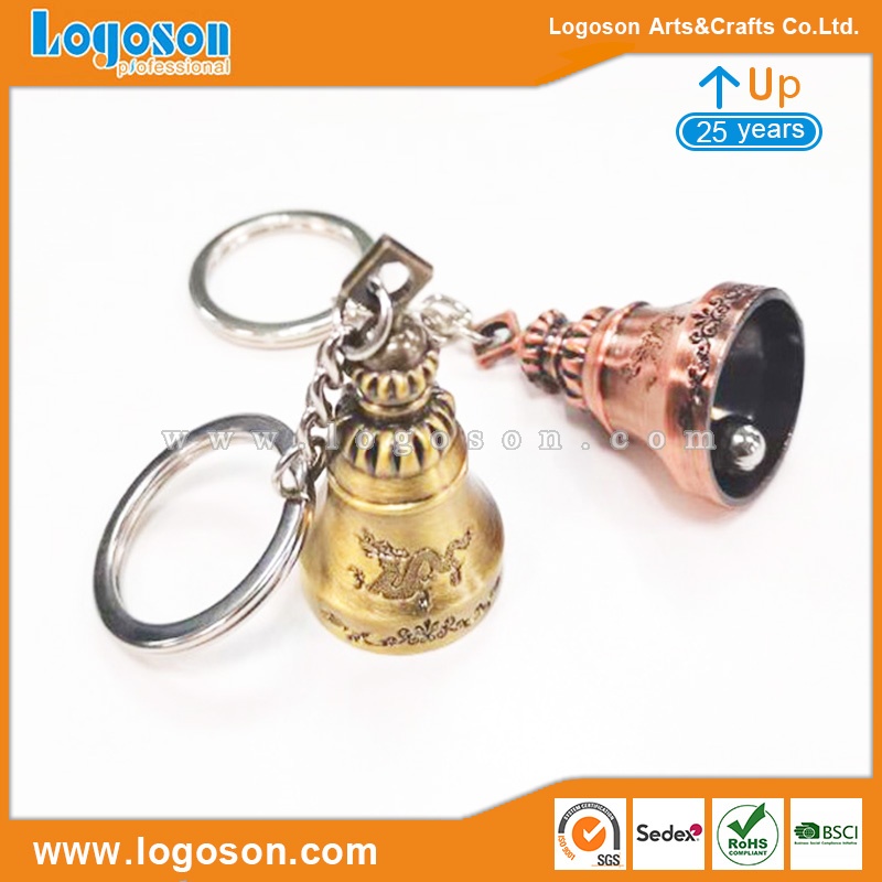 Bulk Custom Premium Retro Vintage Bell Keychain Travel Souvenir Keyring ...